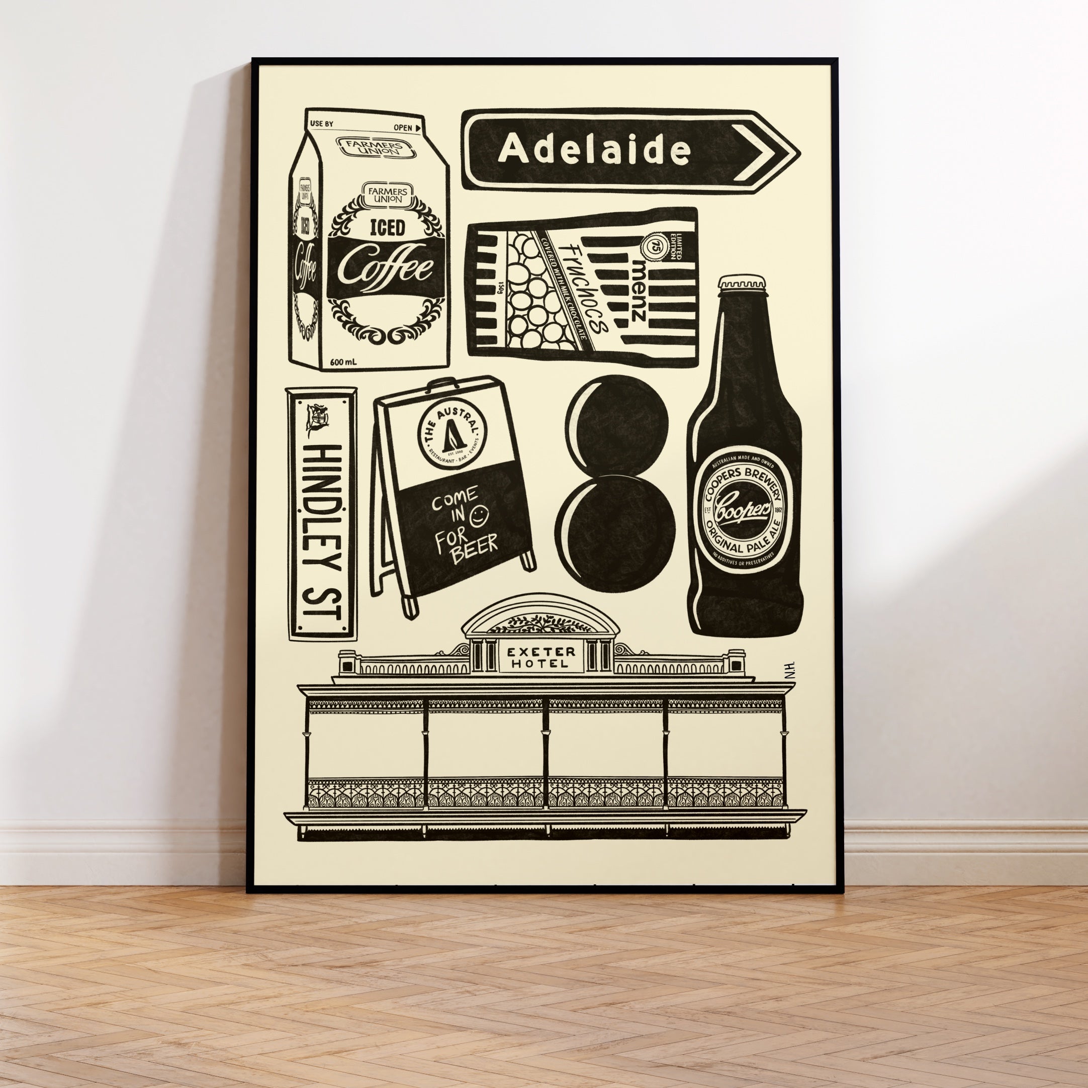 The Adelaide Icons Print – Nelly Fran Designs
